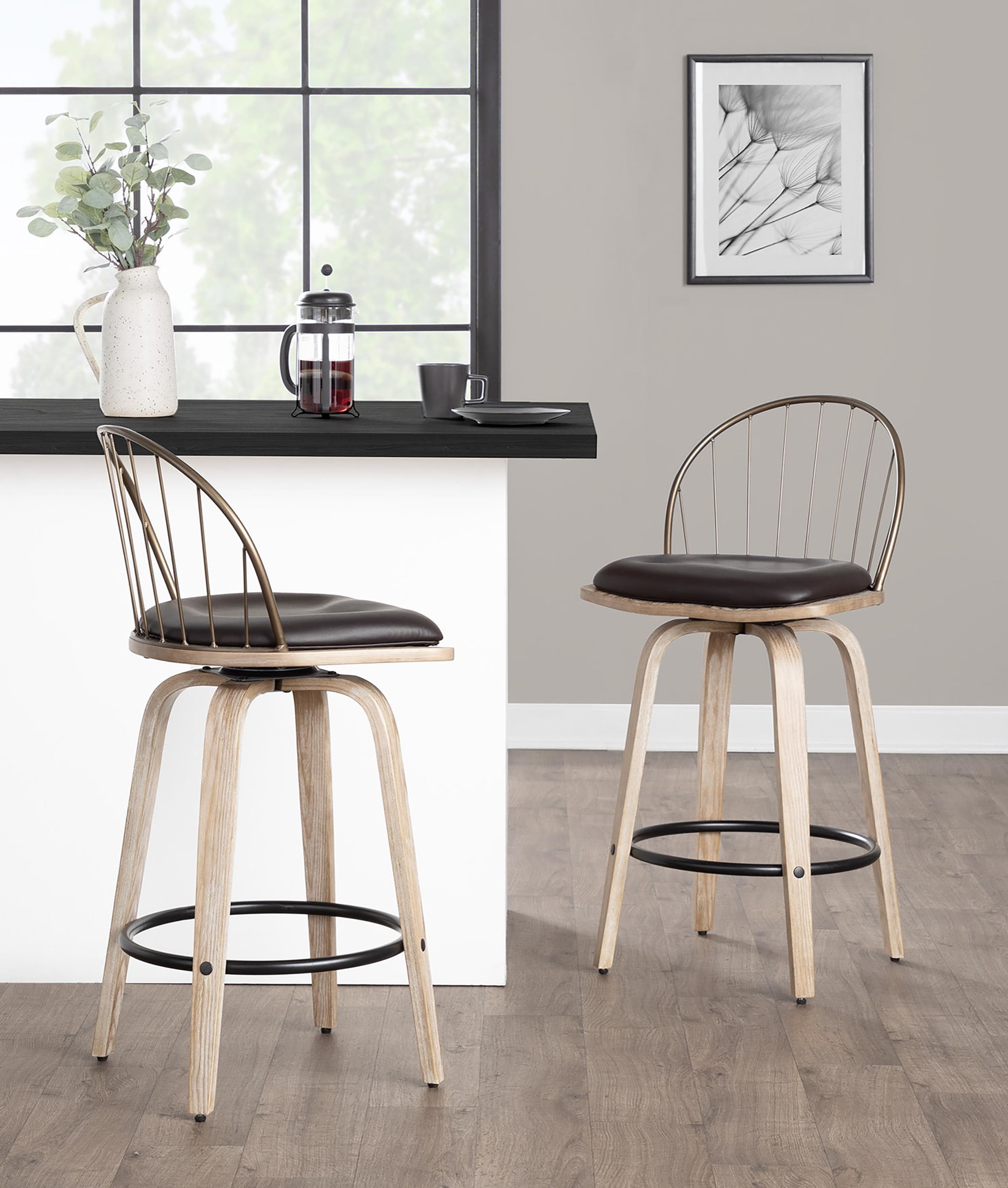 Riley 26" Fixed-height Counter Stool - Set Of 2 - LumiSource - Stylish ...