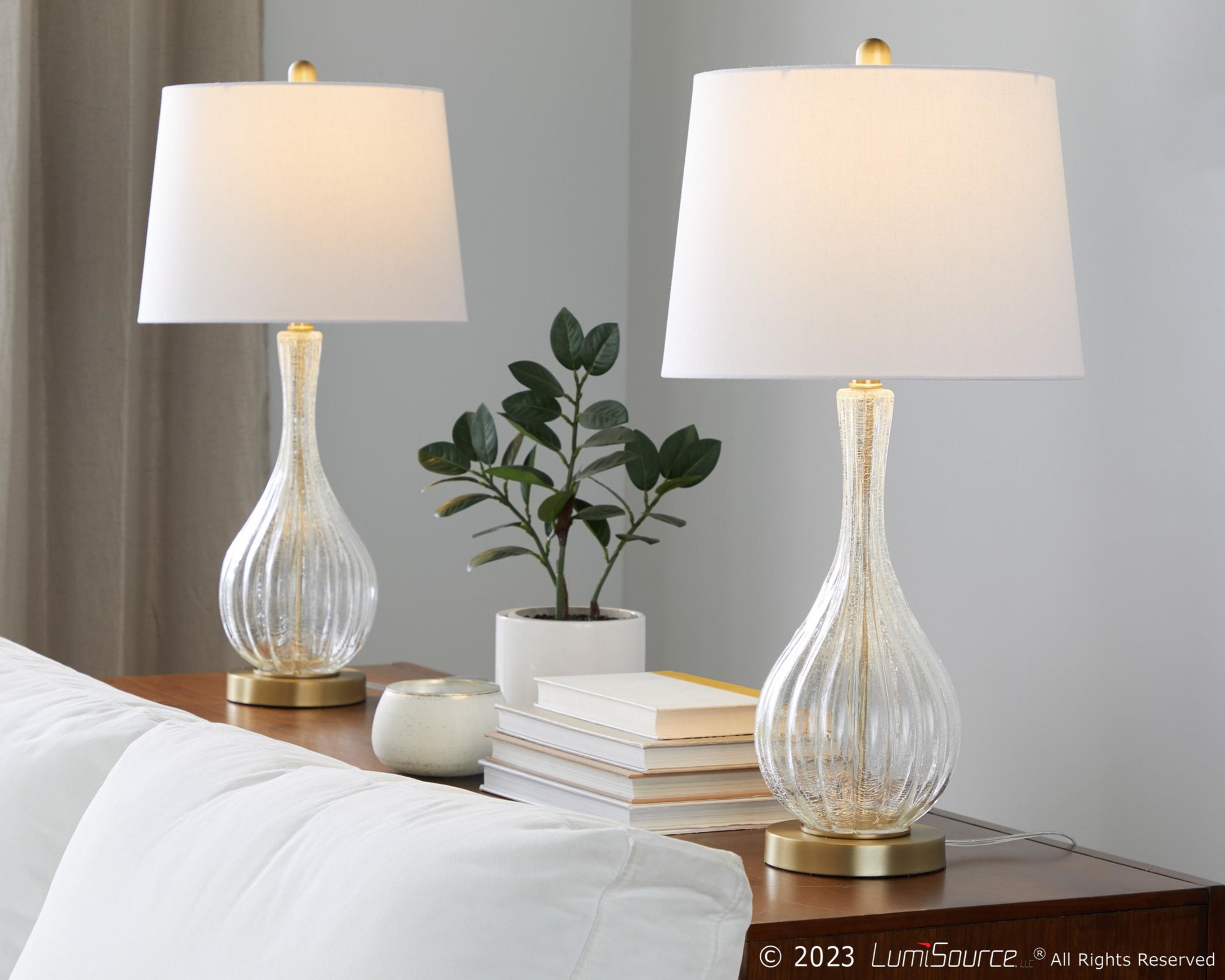 Jenny 27" Glass Table Lamp - Set Of 2 - LumiSource - Stylish Decor at ...